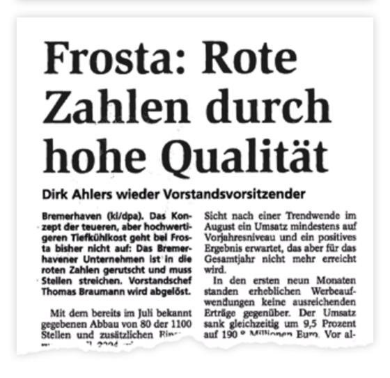 Die Geschichte der Marke FRoSTA - FRoSTA.at